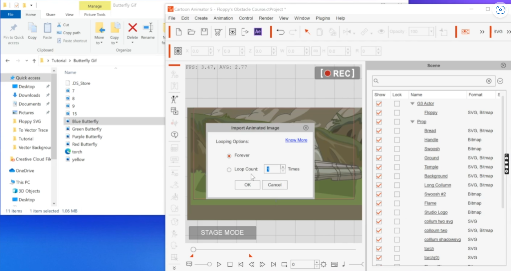 Cartoon Animator 5.1的新图像序列和 GIF 动画导入